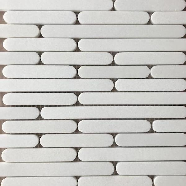 Thassos Pill Mosaic 12" x 12" Marble Tile – DOMASTOCK
